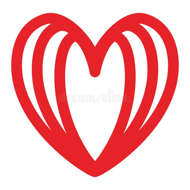 Layered heart icon stock vector. Illustration of sweet - 357574824