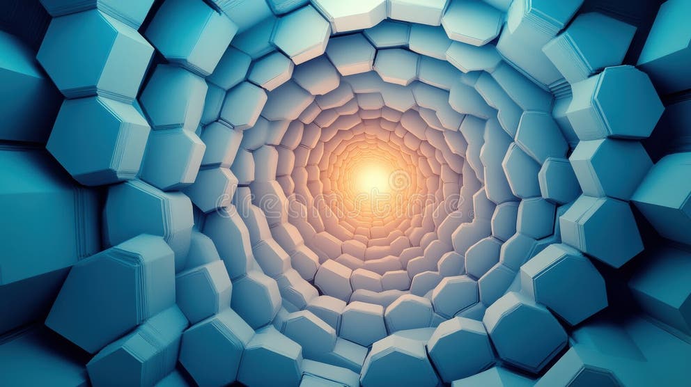 Layered Hexagons Create a Dynamic Composition, Leading the Eye Toward a ...