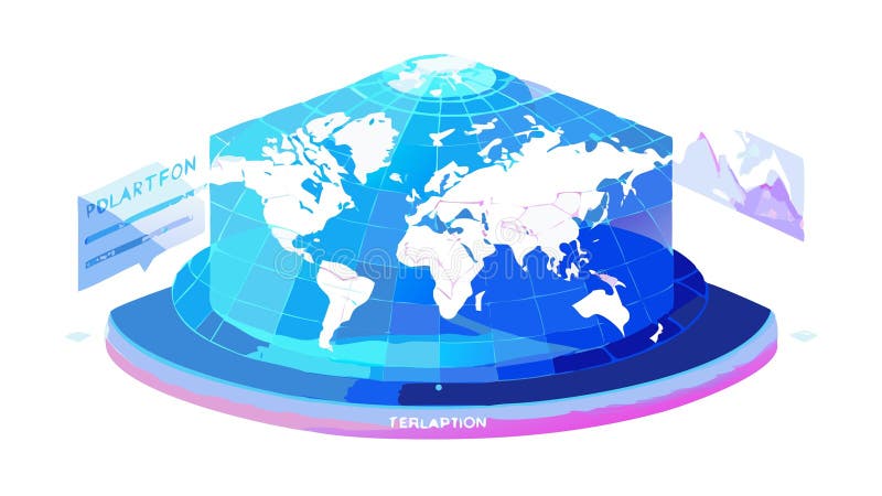 Layered Holographic Globe. Geographical Analysis Interactive Map ...