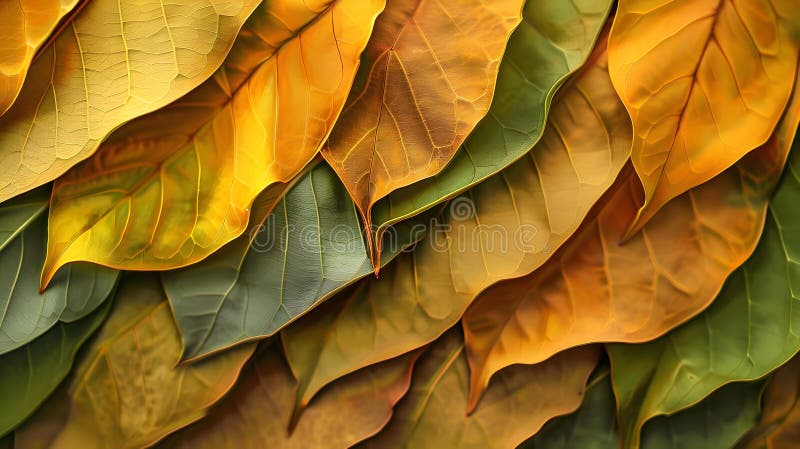 Layered Leaves Creating Abstract Minimalist Botanical Pattern Stock ...