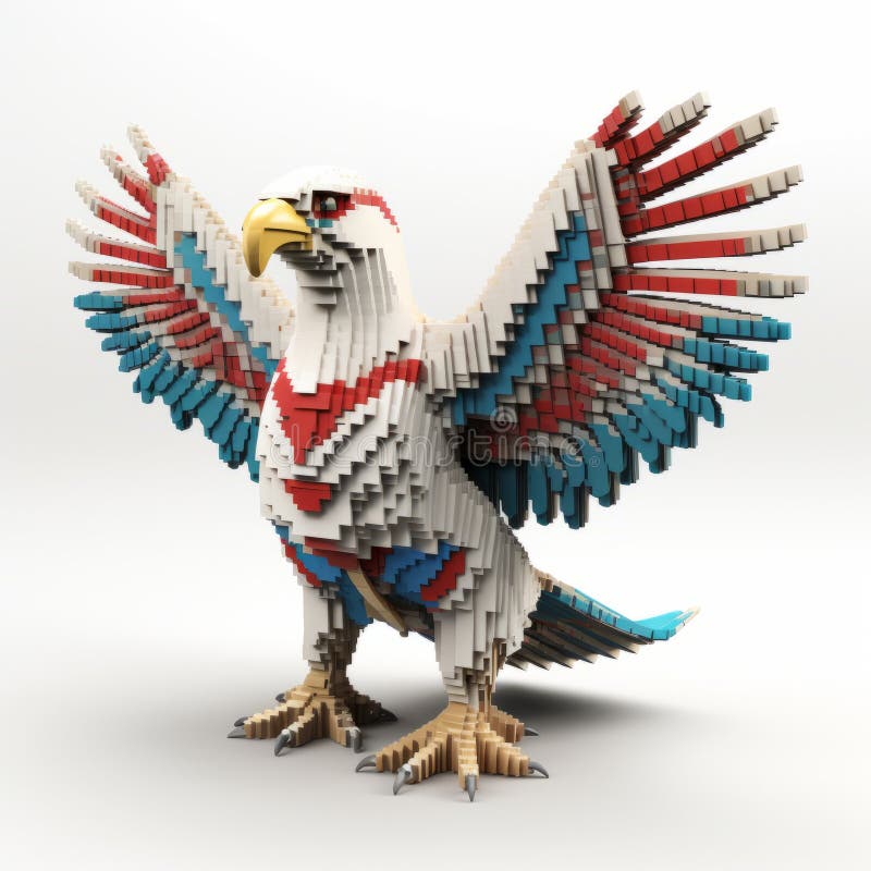 Layered Lego Eagle: a Complex Composition in Bluish Colors Stock ...