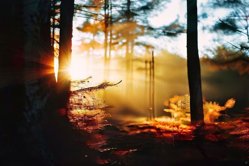 Layered Light a Multiple Exposure of Different Light Sources Cre Stock ...