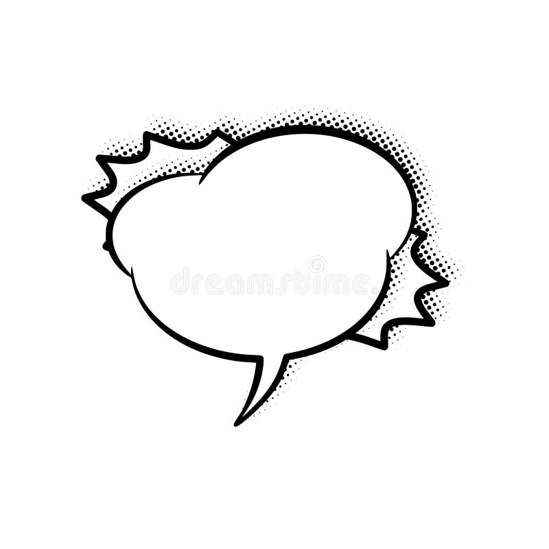 Layered Line Art Speech Bubbles with Halftone Shadows Stock Vector ...