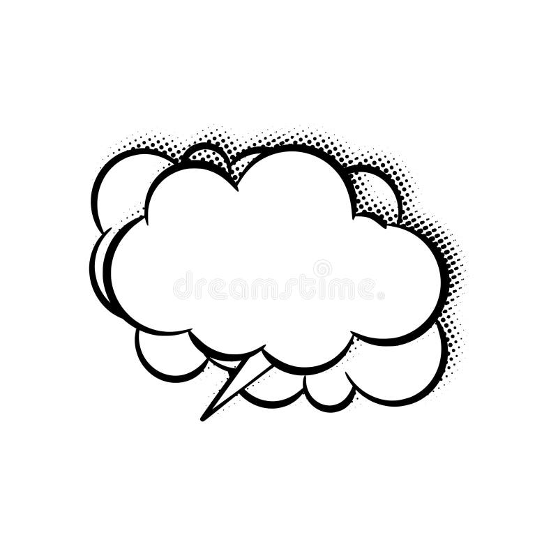 Layered Line Art Speech Bubbles with Halftone Shadows Stock Vector ...