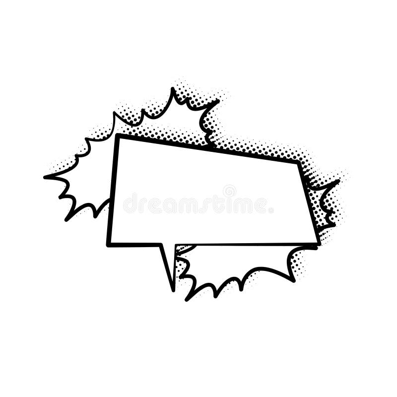 Layered Line Art Speech Bubbles with Halftone Shadows Stock Vector ...