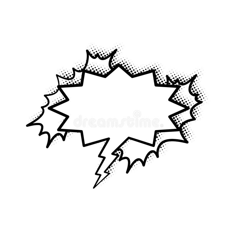 Layered Line Art Speech Bubbles with Halftone Shadows Stock Vector ...