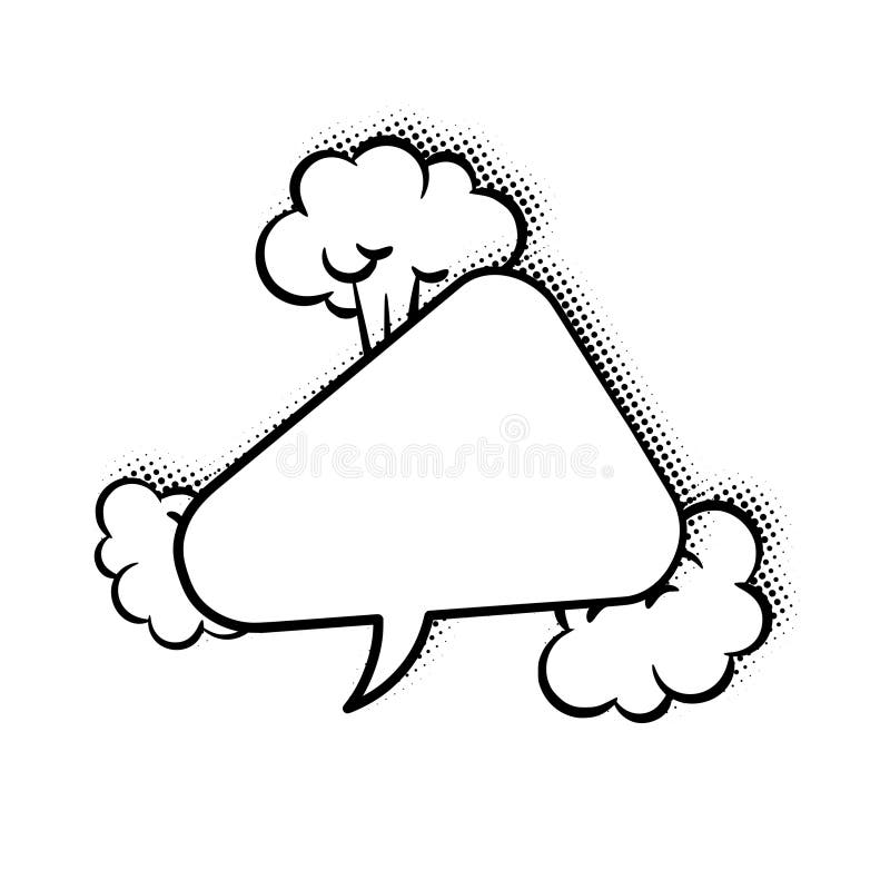 Layered Line Art Speech Bubbles with Halftone Shadows Stock Vector ...