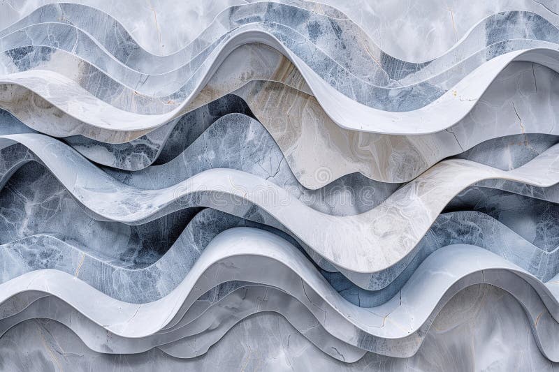 Layered Marble Texture with Blue and White Wavy Patterns Stock Photo ...