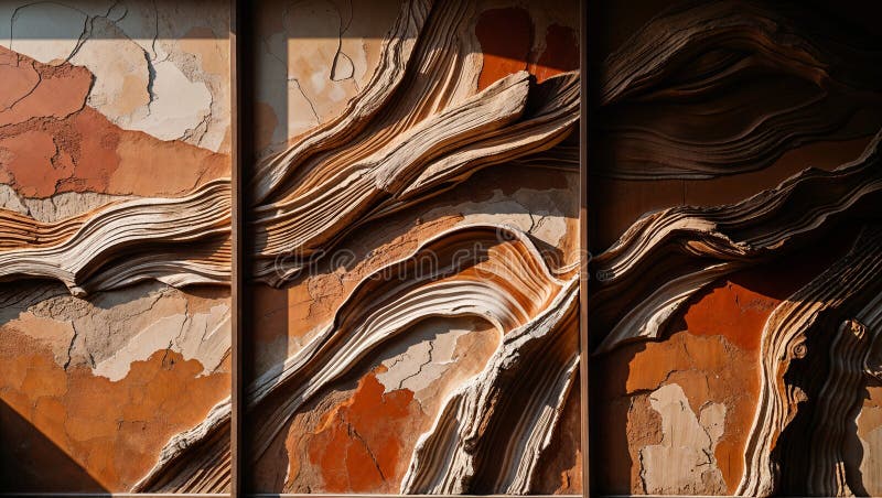 Layered Marble Wall Art Triptych Stock Illustration - Illustration of ...