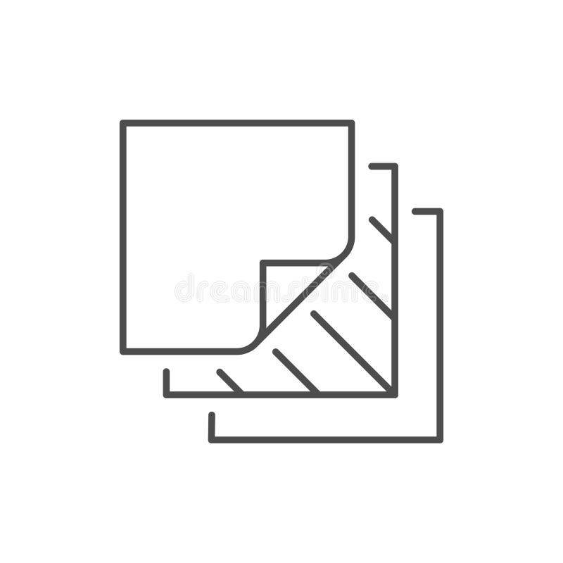 Layered Material Line Outline Icon Stock Vector - Illustration of paper ...