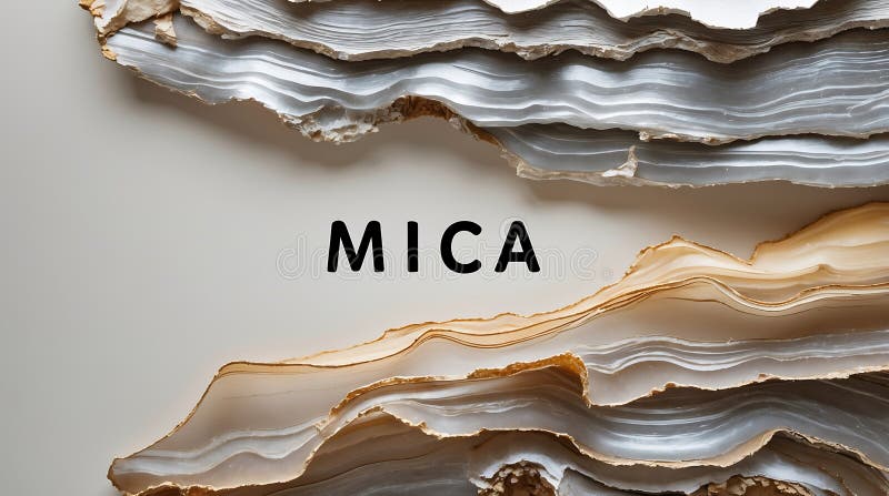 Layered Mica Display Showcasing Natural Texture and Typography Against ...