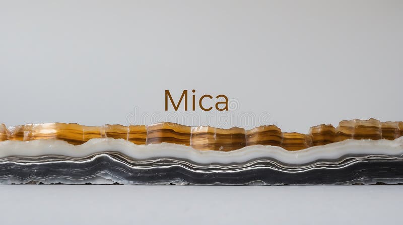 Layered Mica Stone Showcasing Natural Patterns and Textures in a Simple ...