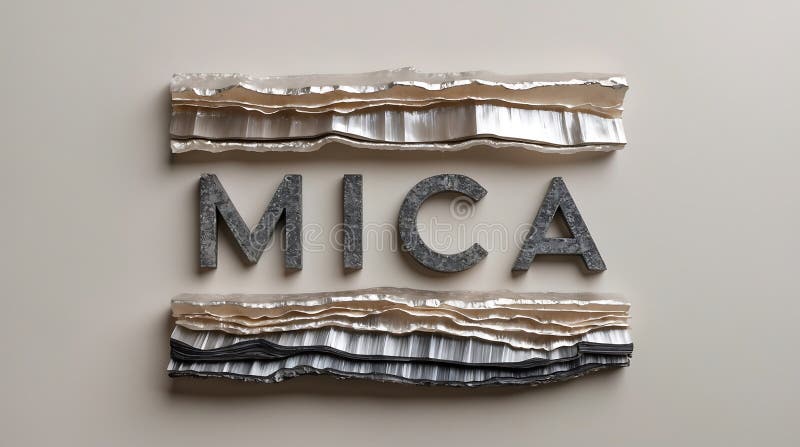 Layered Mica Typography with Textured Elements Creates an Artistic ...