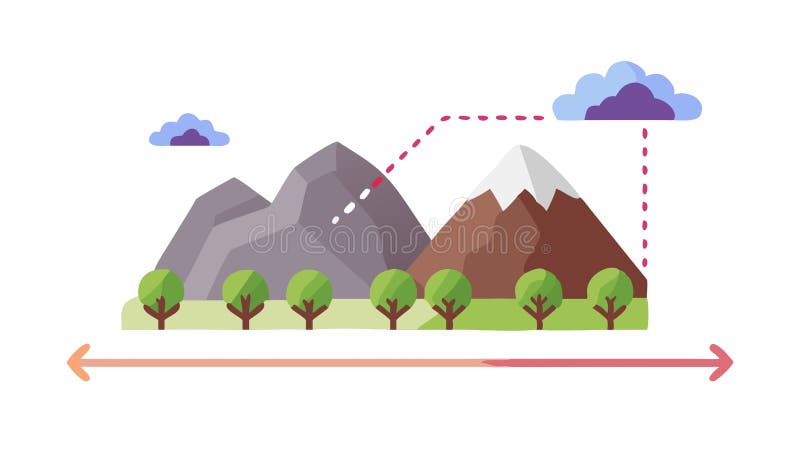 Layered Mountain Profile, Topographic Elevation Icon, Vector Design ...