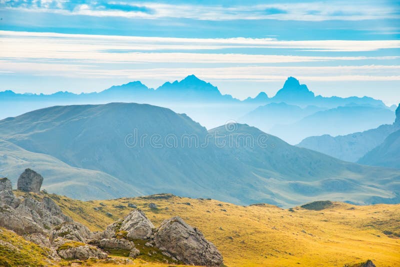 Layered Mountains Landscape Background Stock Photo - Image of rock ...