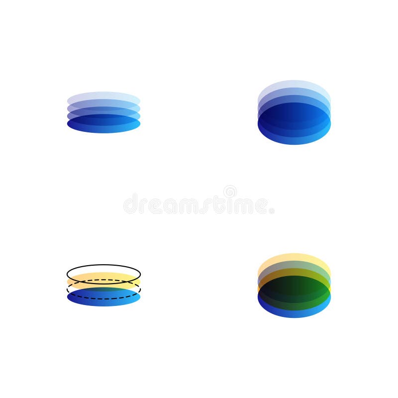 Layered Paper Circles Stacks Set Stock Vector - Illustration of ...
