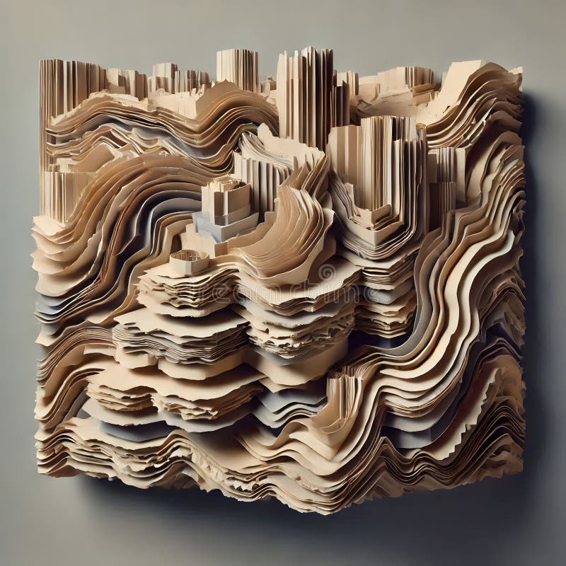 Layered Paper Creates a Three-dimensional Abstract Cityscape with ...
