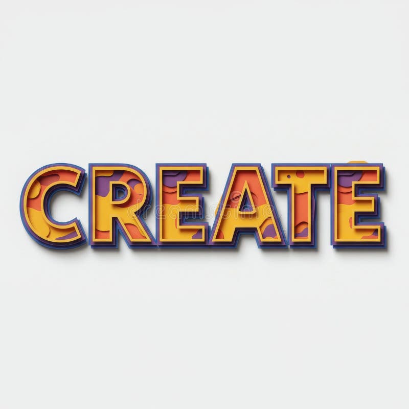 Create Word with Paper Cut Effect Isolated on White Background. for ...