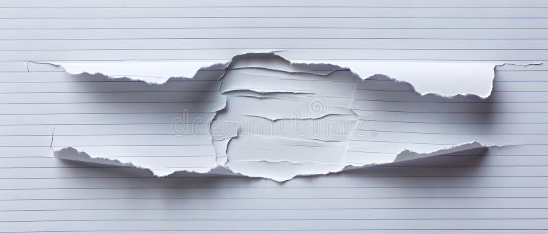 Layered Paper Rift on Lined Notebook - Minimalist Design with Shadows ...