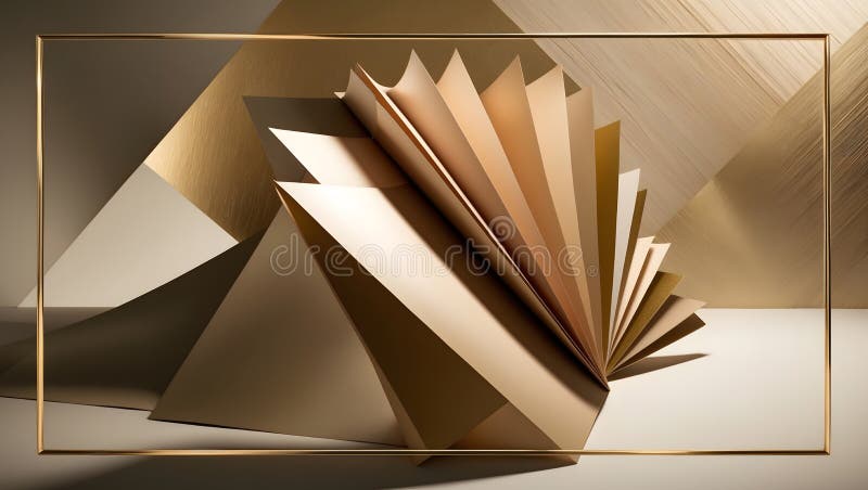 Layered Paper Sheets in Beige and Brown, Creating a Textured, Abstract ...