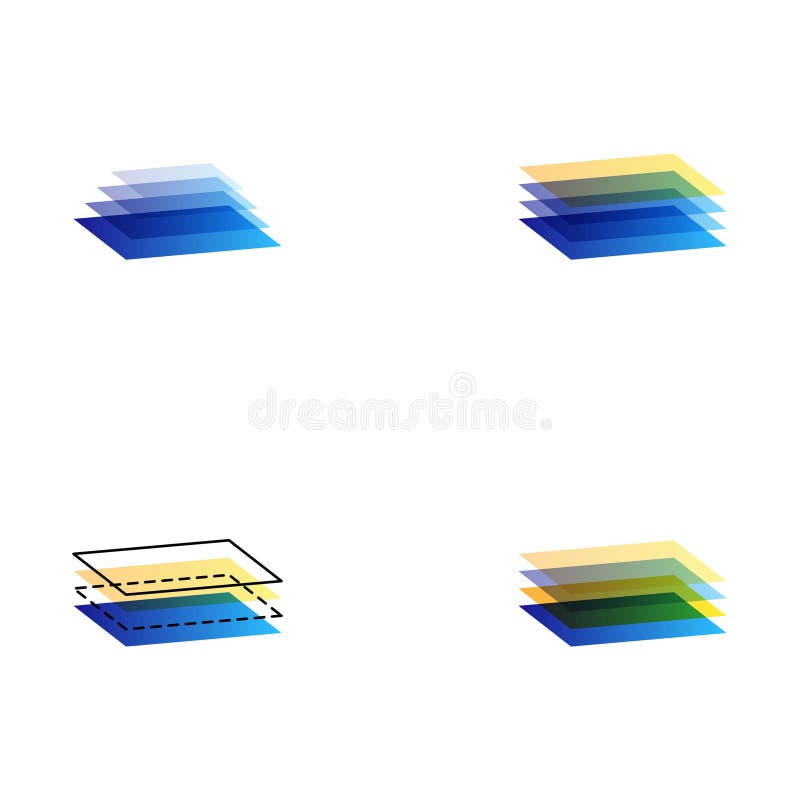 Layered Paper Sized Stacks Set Stock Vector - Illustration of floor ...