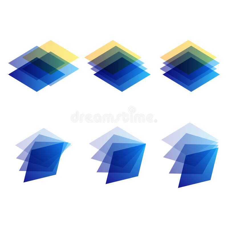 Layered Paper Transparent Stacks Set Stock Vector - Illustration of ...
