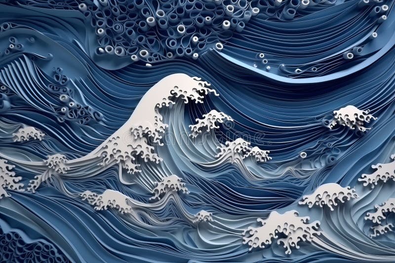 Layered Paper of Wave. Beautiful Illustration Picture Stock ...