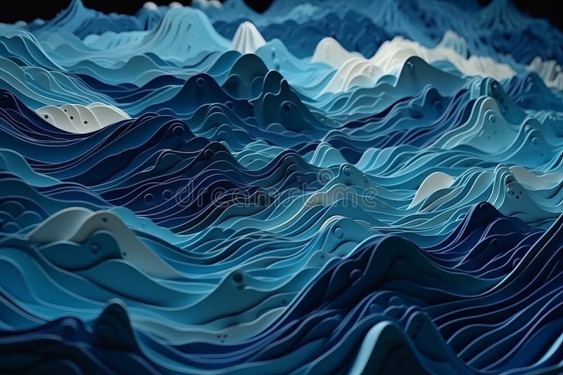 Layered Paper of Wave. Beautiful Illustration Picture Stock ...
