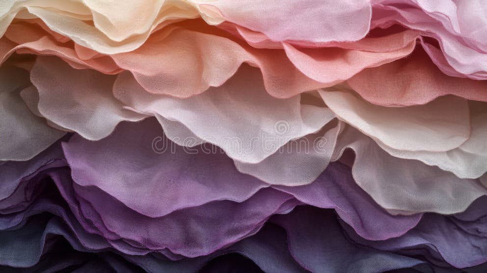 Layered Pastel Fabrics Showing Gradient Colors Stock Illustration ...