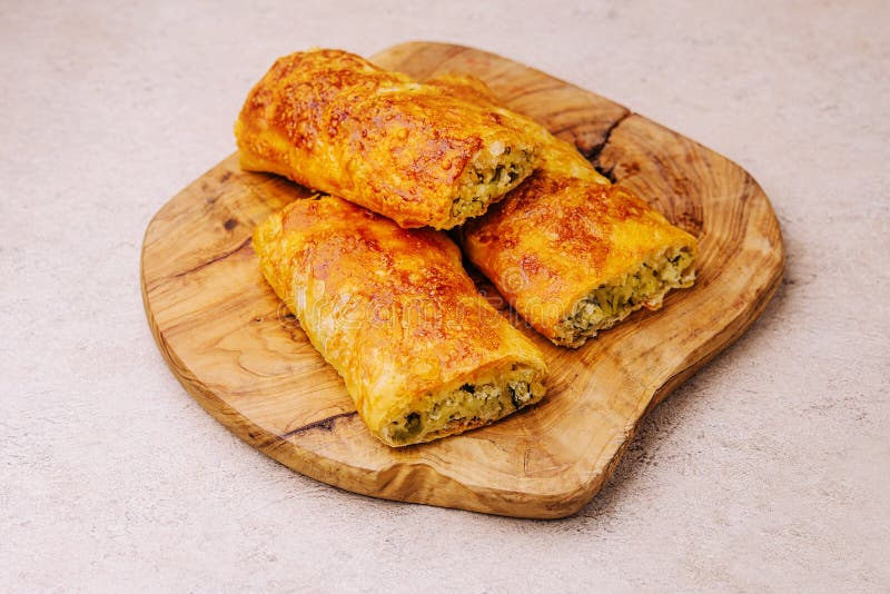 Layered Pastry with Cottage Cheese and Herbs Stock Image - Image of ...