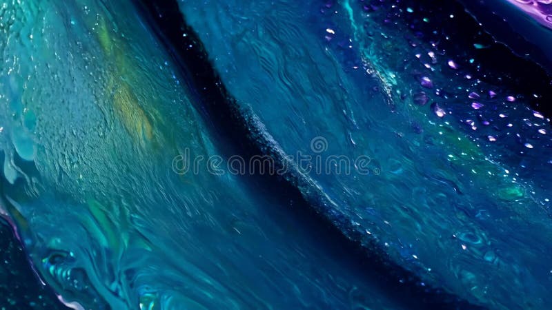 Layered Patterns of Colorful Fluid Art Created with Resin in a Studio ...