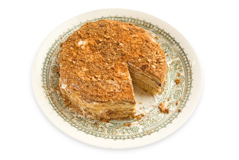 Layered pie on plate stock image. Image of cream, white - 12858523