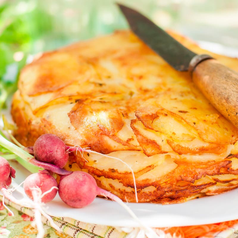 Layered Potato Bake stock image. Image of cheese, dinner - 58786857