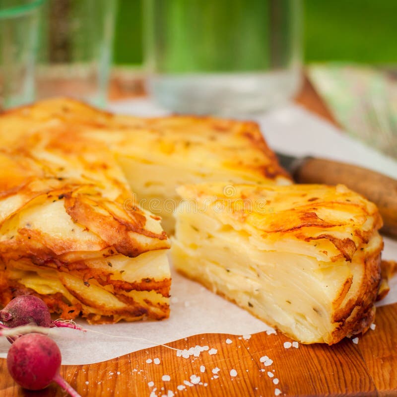 Layered Potato Bake stock image. Image of cheese, dinner - 58786857