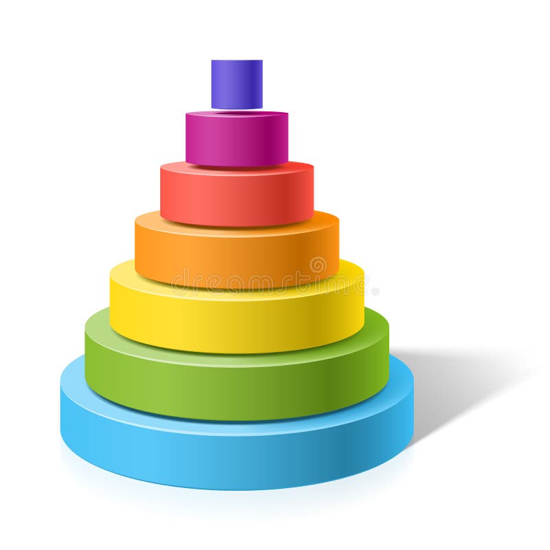 Colorful Pyramid 4 Levels Stack Stock Illustration - Illustration of ...
