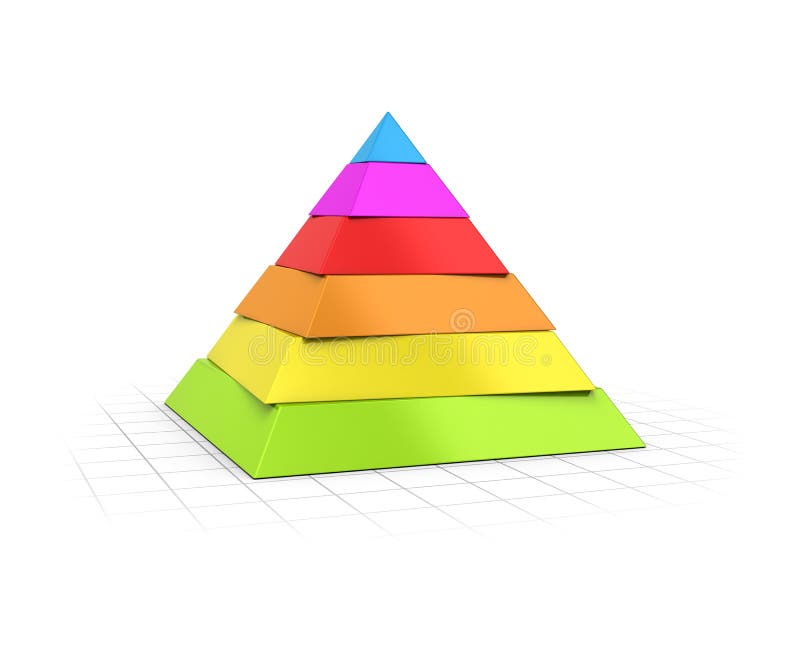 Layered Pyramid Six Levels stock illustration. Illustration of ...