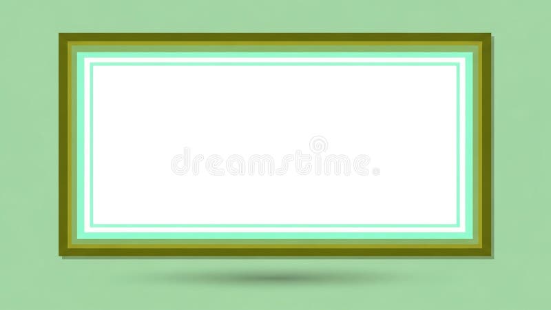 Layered Rectangular Frame Green Gold Mint on Soft Green Background ...