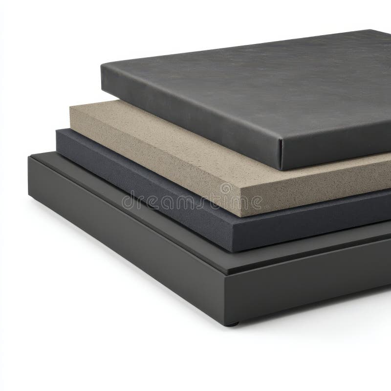 Layered Rectangular Materials Dark Gray, Beige and Black Samples on ...