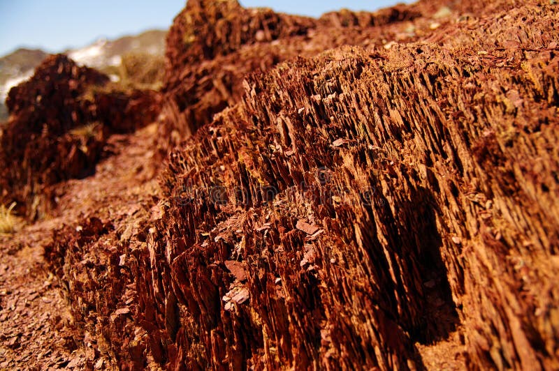 Layered Red Rock Texture in the Altai Mountains Stock Photo - Image of ...