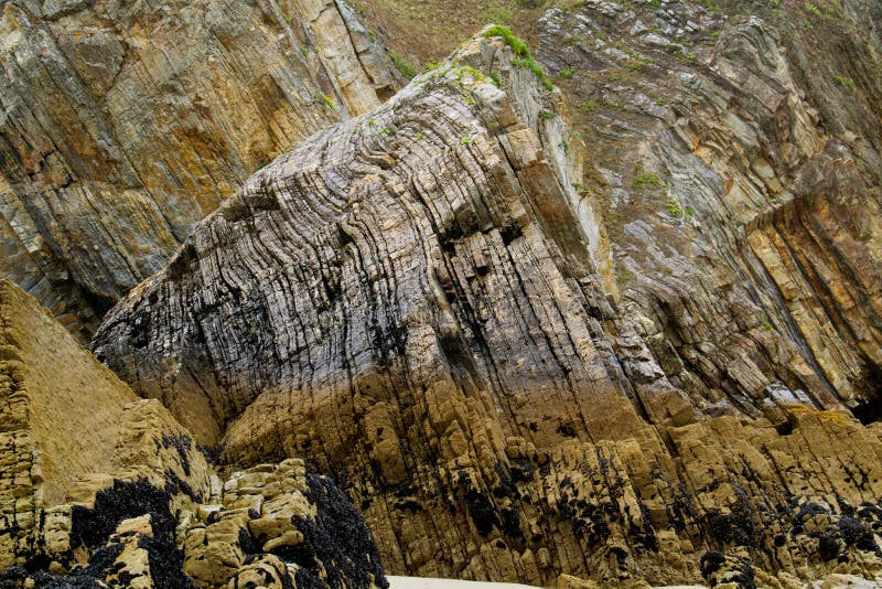 Layered rock stock image. Image of tectonic, coast, france - 58149507