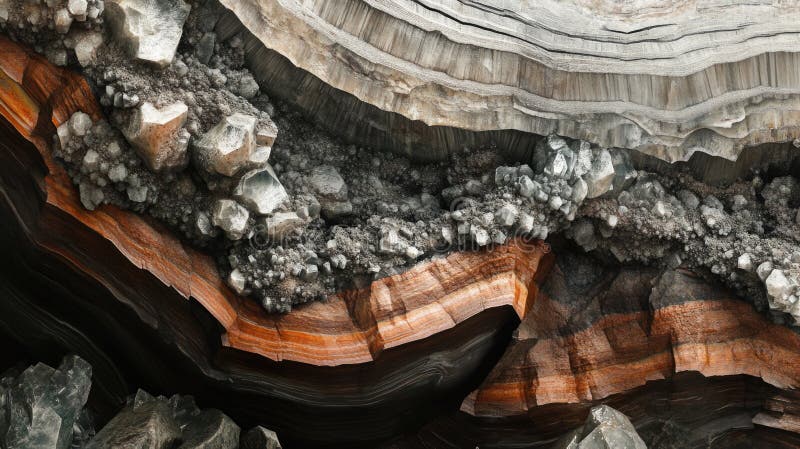 Layered Rock Formation Crystals Striations Stock Photos - Free ...