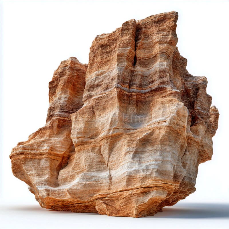 Layered Rock Formation with Tan and White Color Variations Stock ...