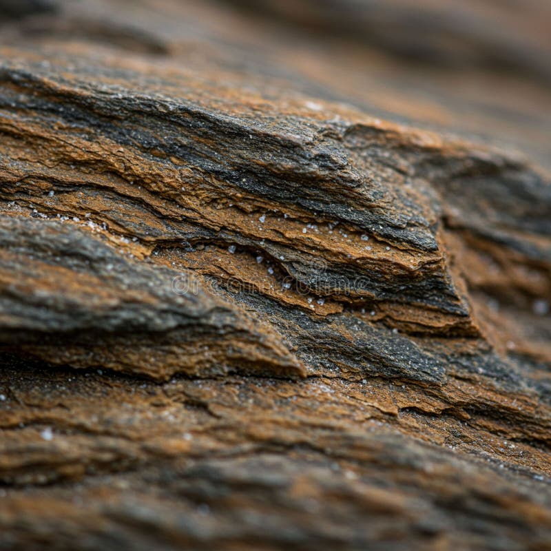 Layered Rock Formation with Prominent Striations and Rough Textures ...