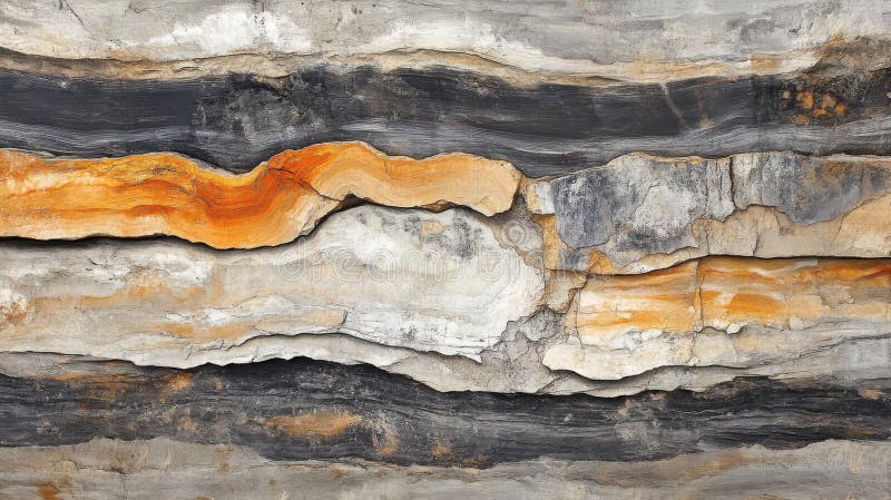 Layered Rock Formation Showing Diverse Colors and Textures Stock ...