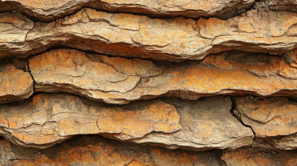 Layered Rock Formation Showing Texture and Color Variations Stock ...
