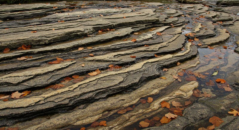 Layered Rock Formations Display Sedimentary Layers with a Smooth ...