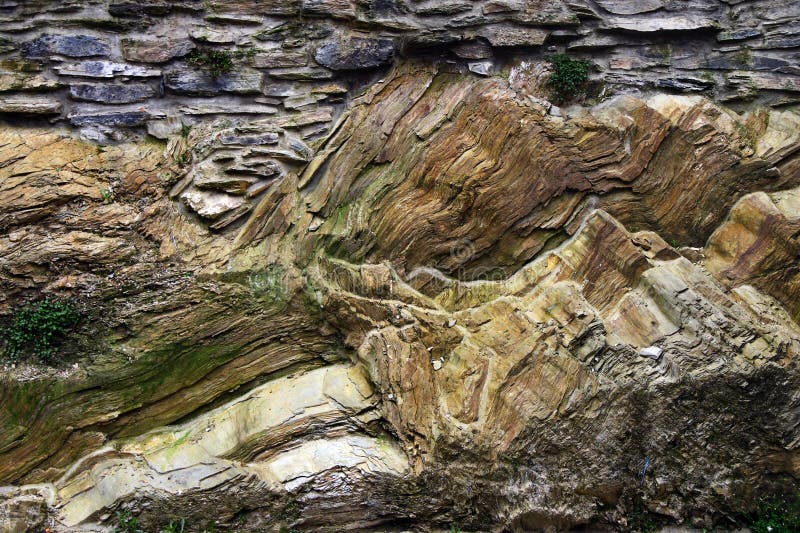 Layered Rock Formations with Intricate Stone Textures Stock Photo ...