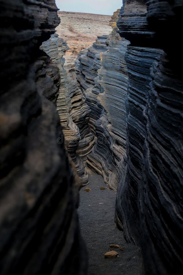 Layered Rock Formations and Narrow Path Stock Illustration ...