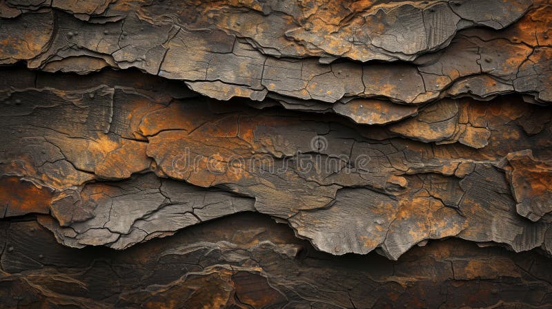 Layered Rock Texture with Deep Cracks and Rusty Tones Stock Image ...