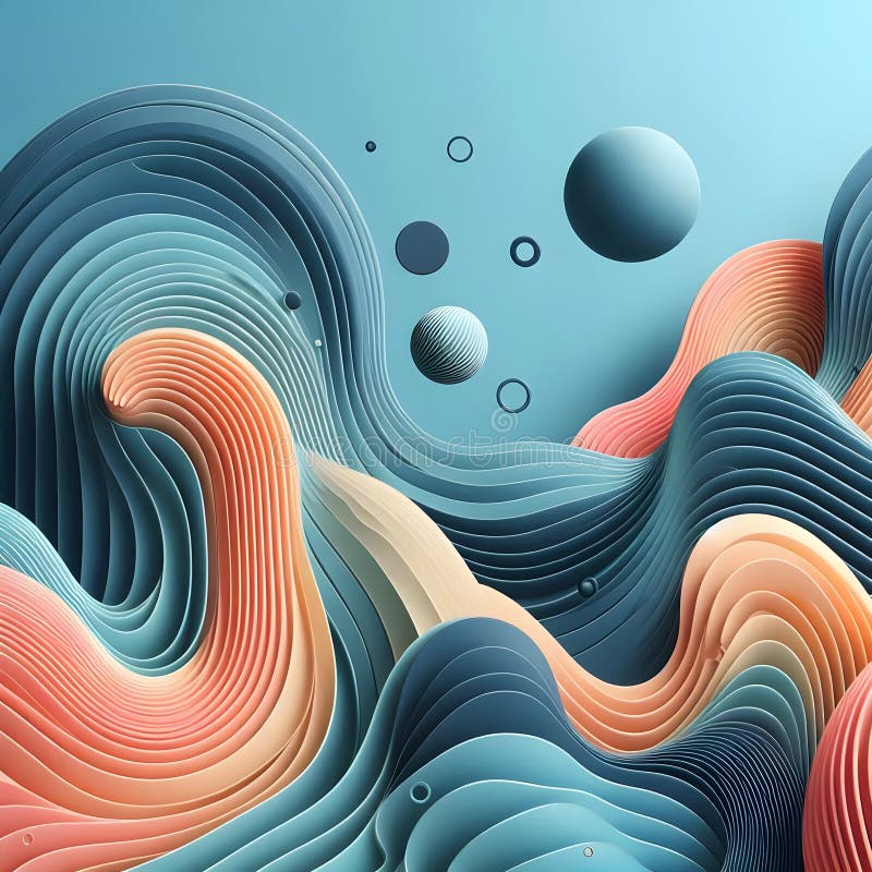 Layered Round Surfaces Abstract Background 3d Stock Illustration ...